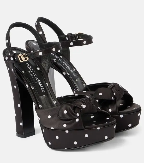 Dolce & Gabbana Satin Platform Sandals - Black