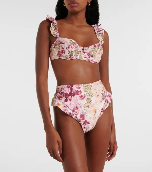 Agua Bendita Kiwi Floral Bikini Top - Multicoloured