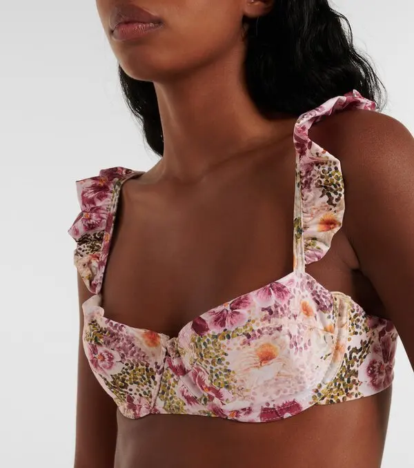 Agua Bendita Kiwi Floral Bikini Top - Multicoloured