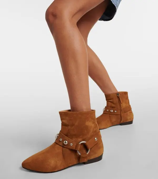 Isabel Marant Étoile Siago Embellished Suede Ankle Boots