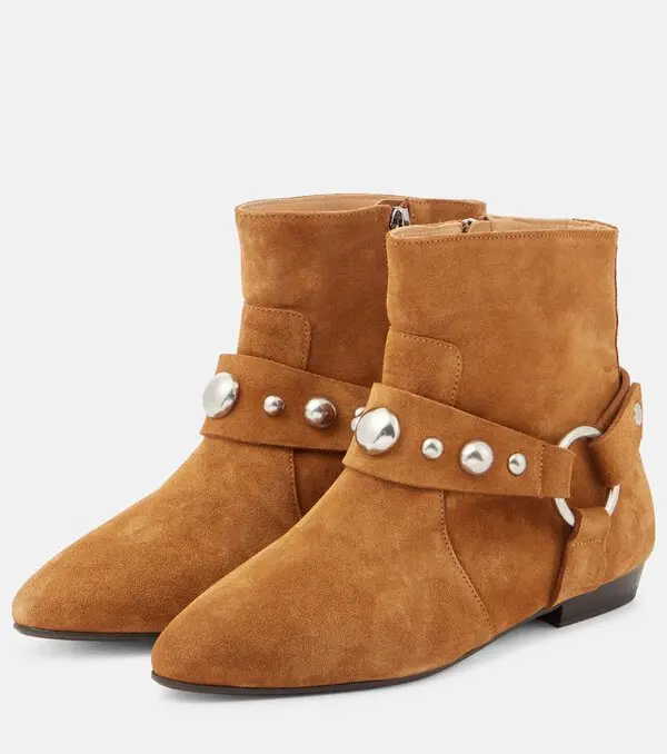 Isabel Marant Étoile Siago Embellished Suede Ankle Boots
