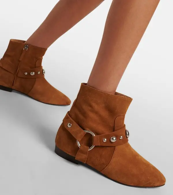 Isabel Marant Étoile Siago Embellished Suede Ankle Boots