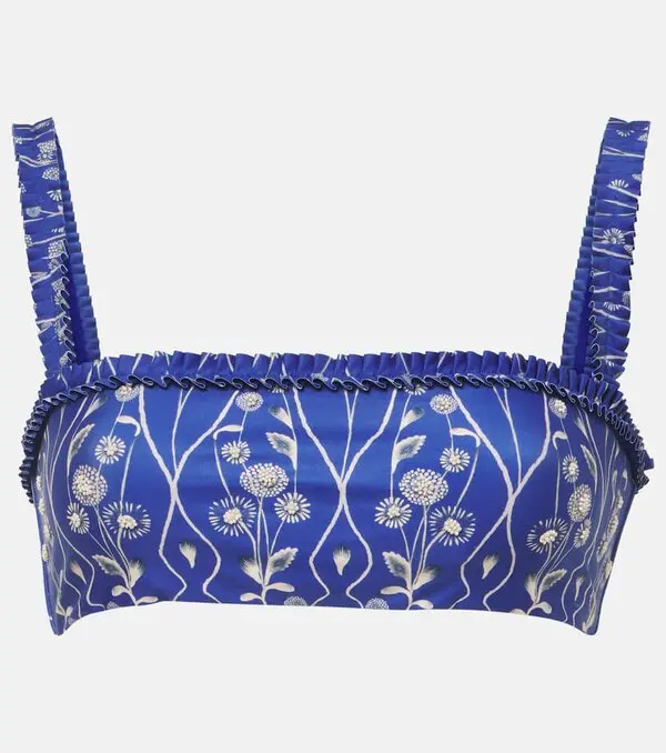 Agua Bendita Olmo Printed Bikini Top - Blue