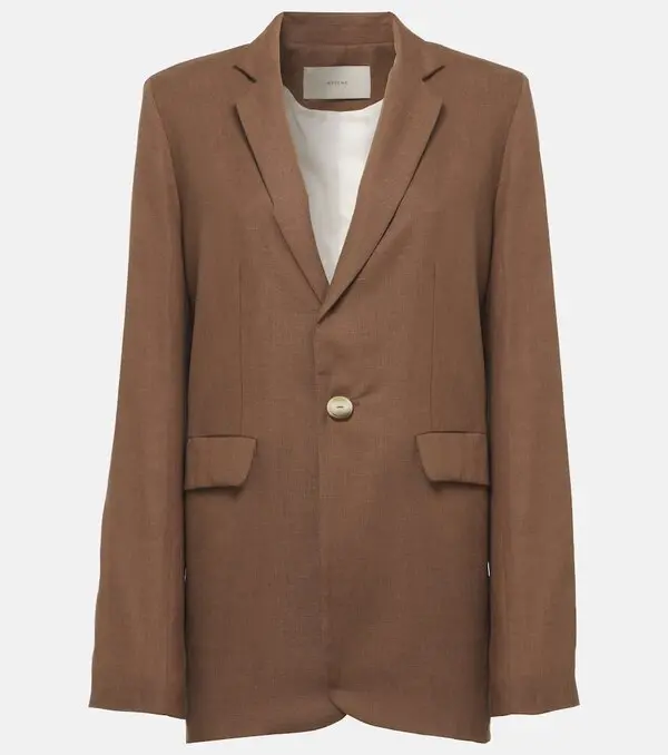 Asceno Azores Linen Blazer - Brown