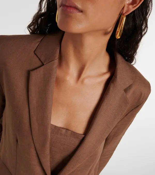 Asceno Azores Linen Blazer - Brown
