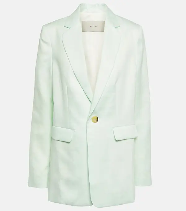 Asceno Azores Linen Blazer - Green