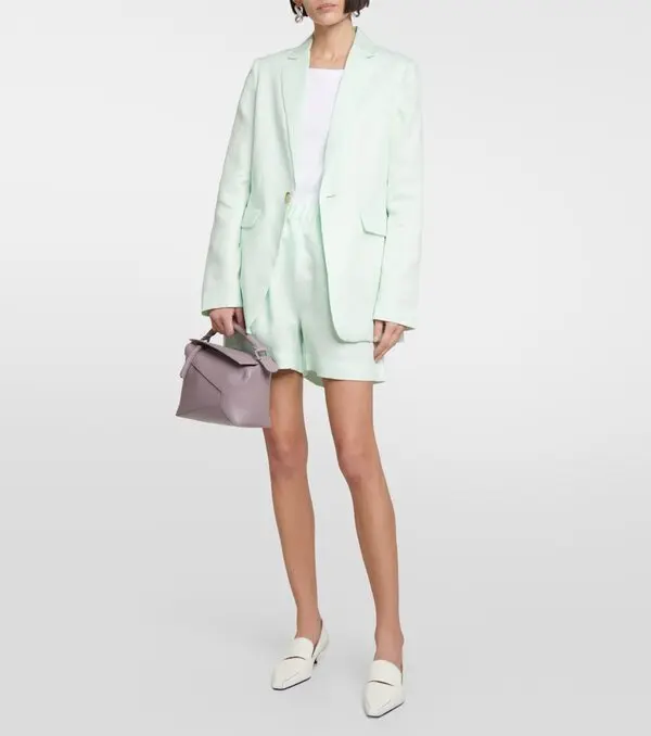 Asceno Azores Linen Blazer - Green