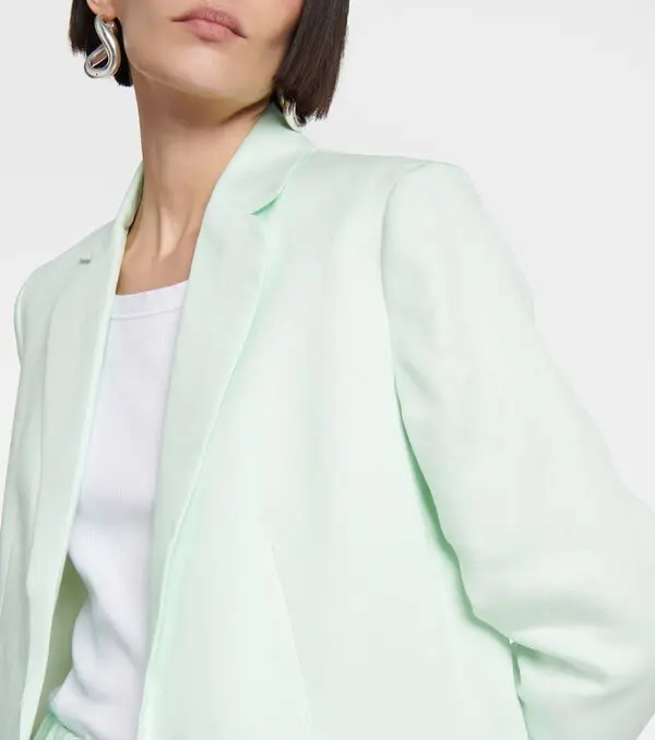 Asceno Azores Linen Blazer - Green