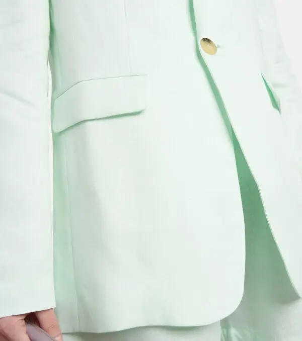 Asceno Azores Linen Blazer - Green