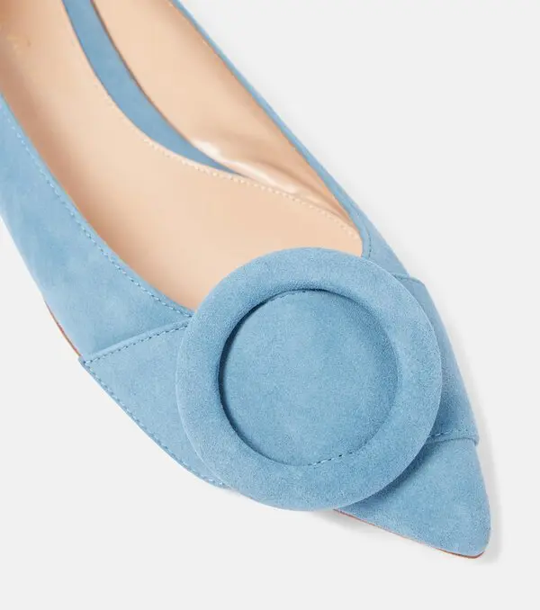 GIANVITO ROSSI Venezia Suede Ballet Flats - Blue