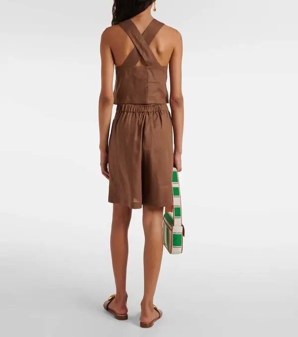 Asceno Cozumel Linen Tank Top - Brown