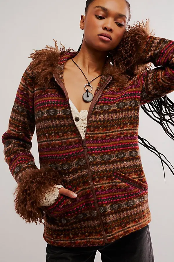 Anna Sui Curly Hooded Jacket In Brown - 29% Off | Editorialist