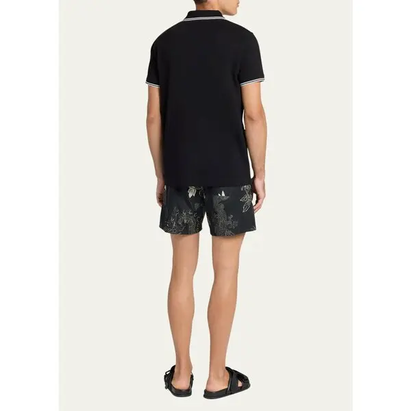 Moncler Pique Logo Patch Polo Shirt - Black