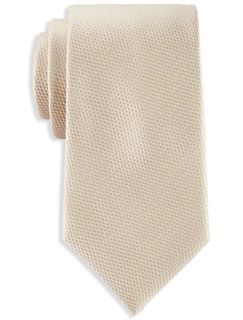 OAK HILL PREMIUM BY DXL Big And Tall Textured Silk Necktie - Taupe