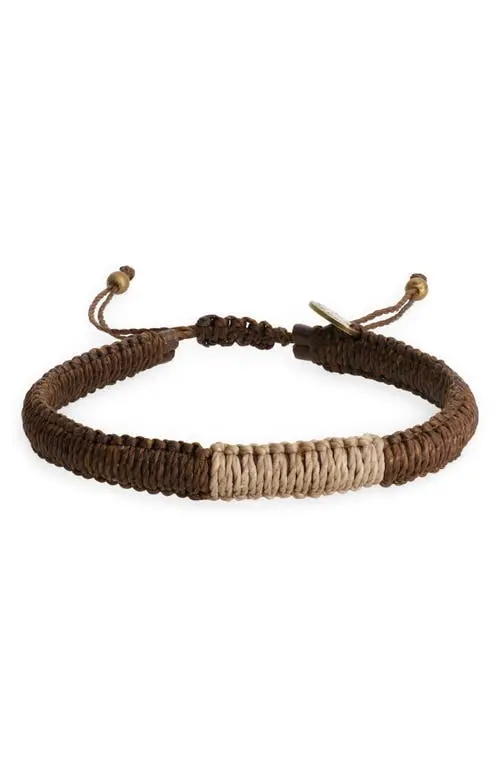 Caputo & Co Macramé Adjustable Bracelet - Brown Combo