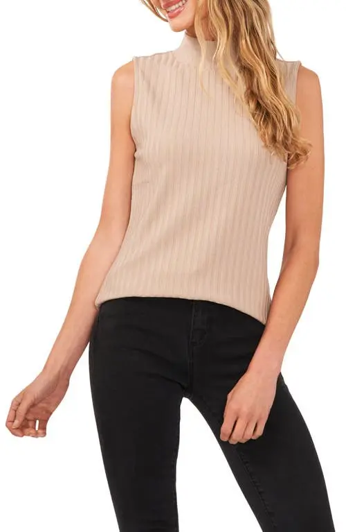 CECE DUPRAZ Mock Neck Ribbed Tank - Almond Beige