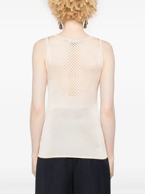 Rabanne Bead-embellished Knitted Top - Neutrals