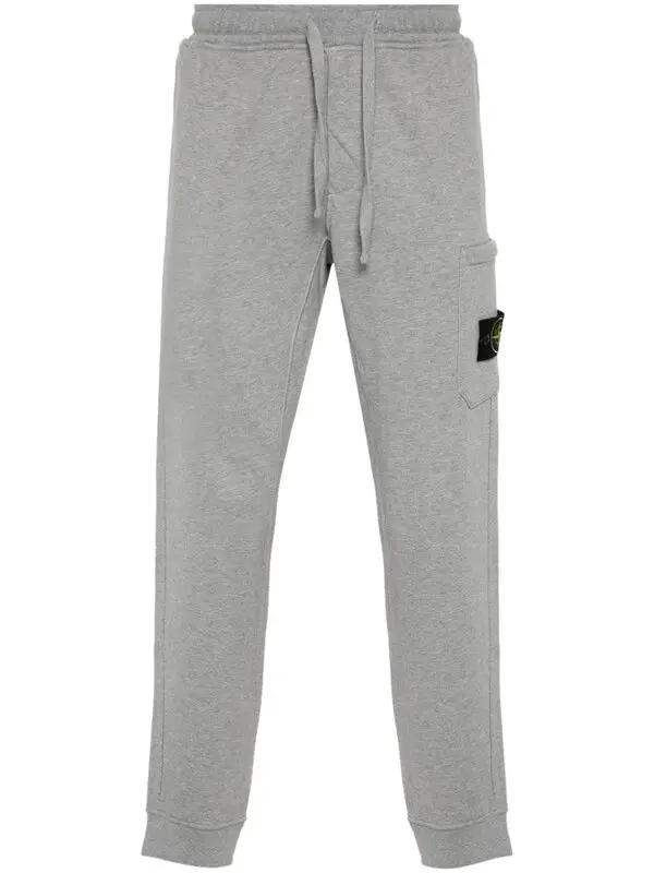 Stone Island Compass-badge Mélange Tapered Trousers - Grey