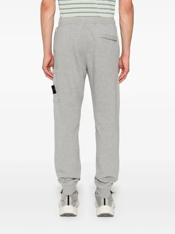 Stone Island Compass-badge Mélange Tapered Trousers - Grey