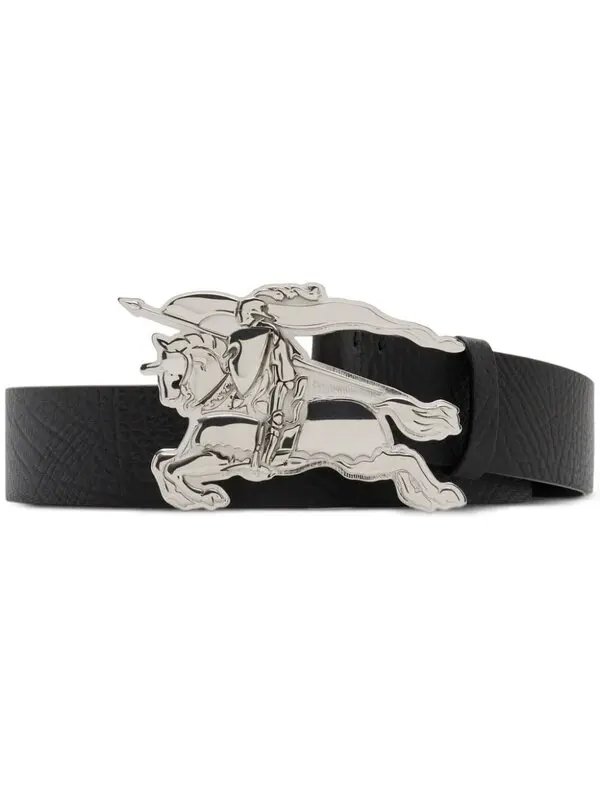 Burberry Equestrian Knight Leather Belt - Black