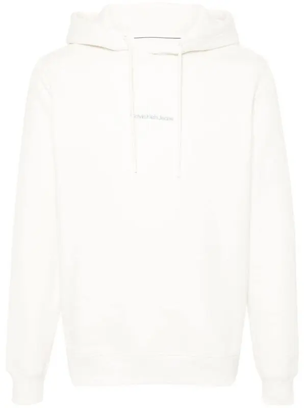 Calvin Klein Logo-embroidered Hoodie - White
