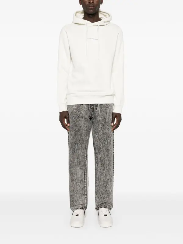 Calvin Klein Logo-embroidered Hoodie - White