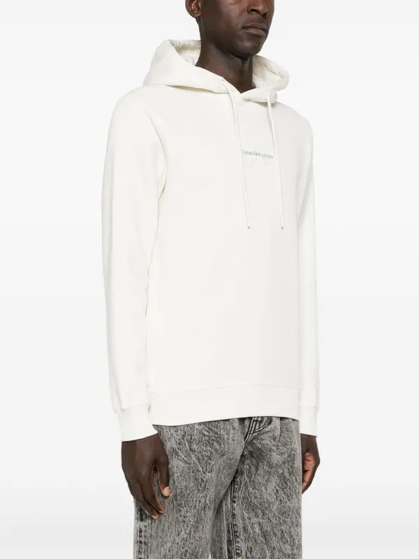 Calvin Klein Logo-embroidered Hoodie - White