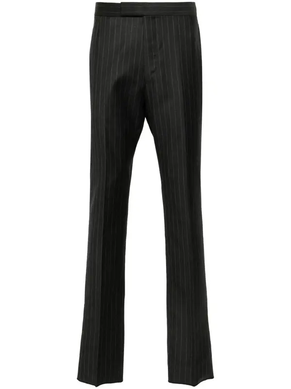 Thom Browne Pinstripe Wool Trousers - Grey