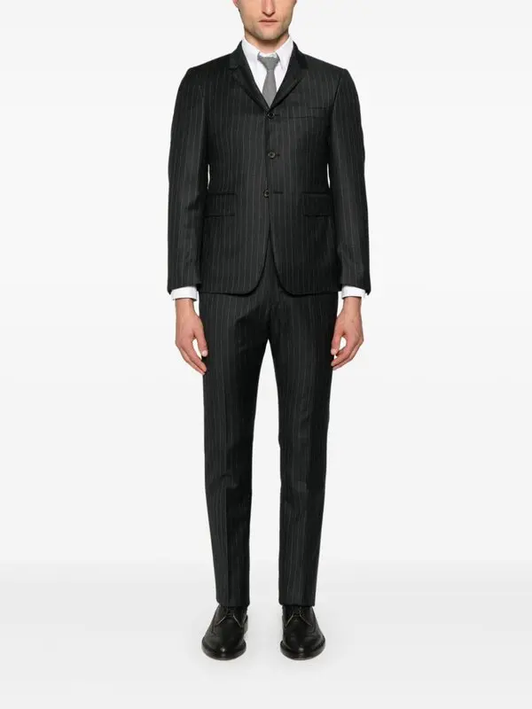 Thom Browne Pinstripe Wool Trousers - Grey