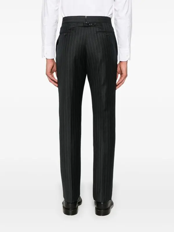Thom Browne Pinstripe Wool Trousers - Grey