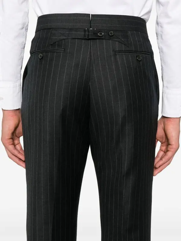 Thom Browne Pinstripe Wool Trousers - Grey