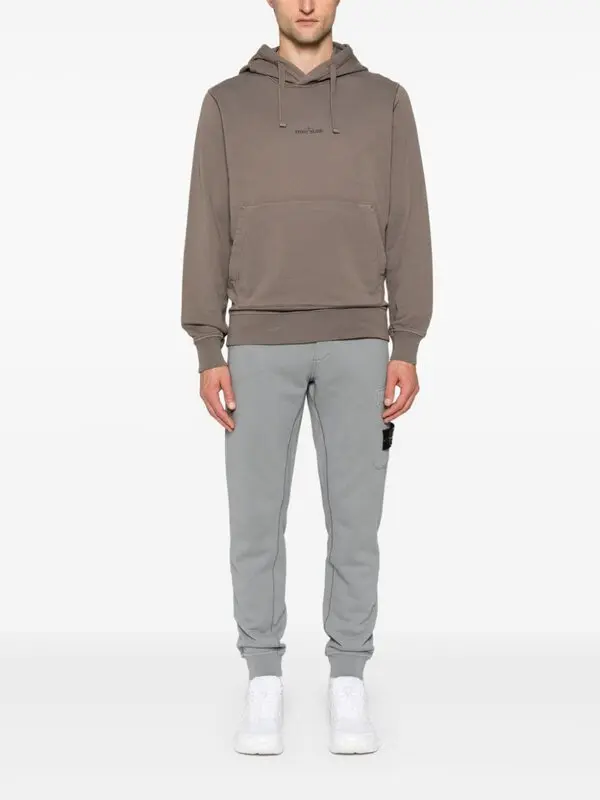 Stone Island Cotton Hoodie With Logo Detail - Neutrals
