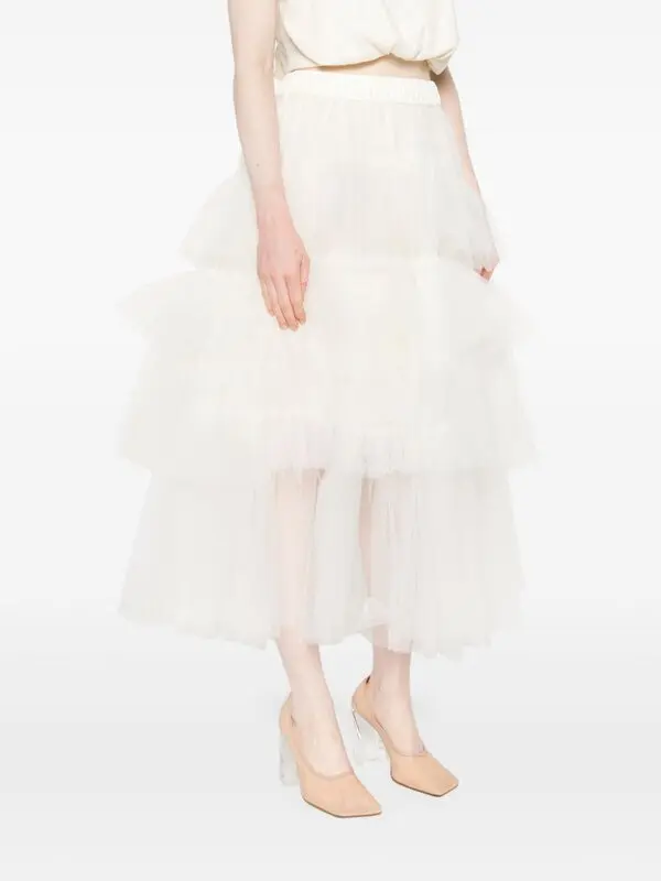 Simone Rocha Tulle Midi Skirt - White