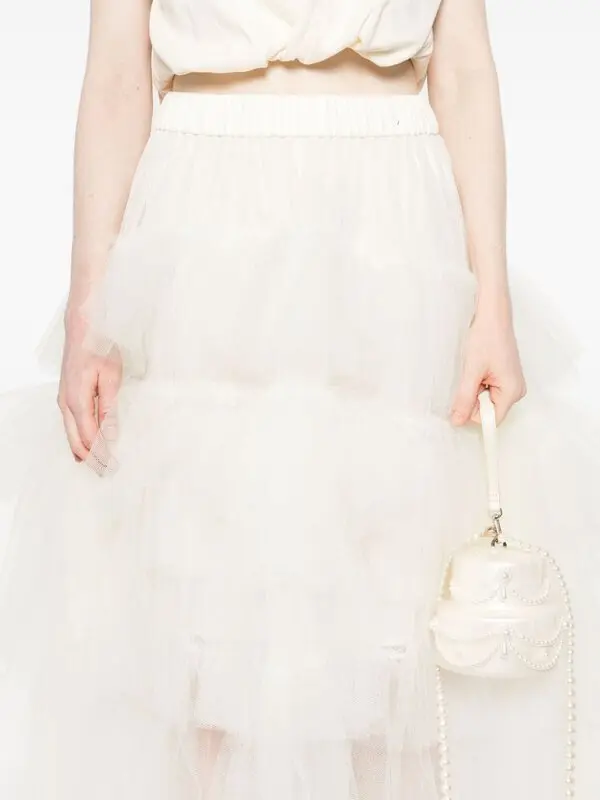 Simone Rocha Tulle Midi Skirt - White