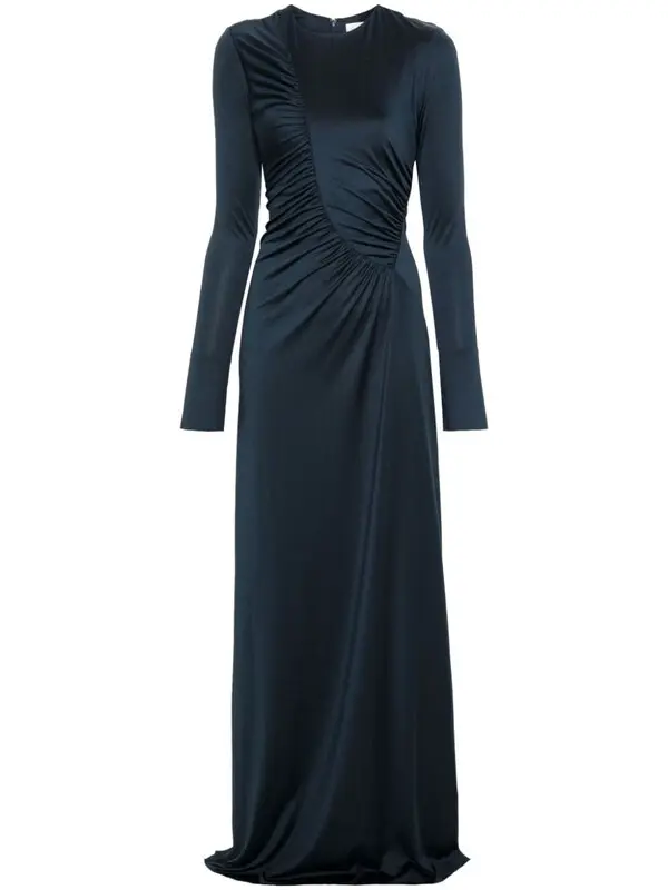 Victoria Beckham Gathered Long-sleeve Gown