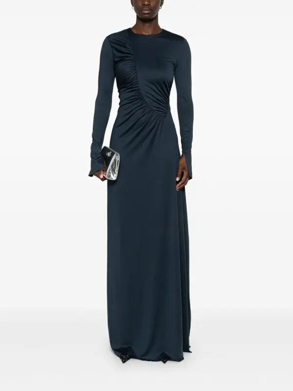 Victoria Beckham Gathered Long-sleeve Gown