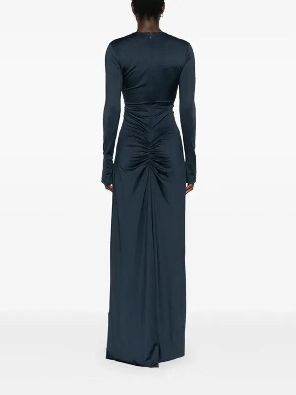 Victoria Beckham Gathered Long-sleeve Gown