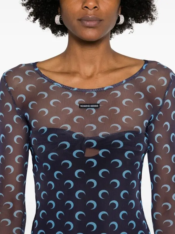 MARINE SERRE Crescent Moon-print Maxi Dress