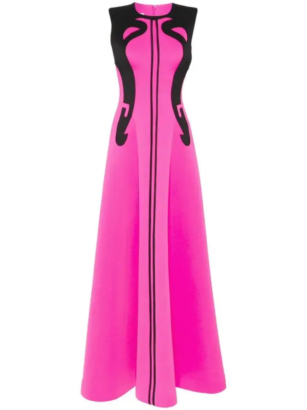 SAIID KOBEISY Panelled Neoprene Gown - Pink