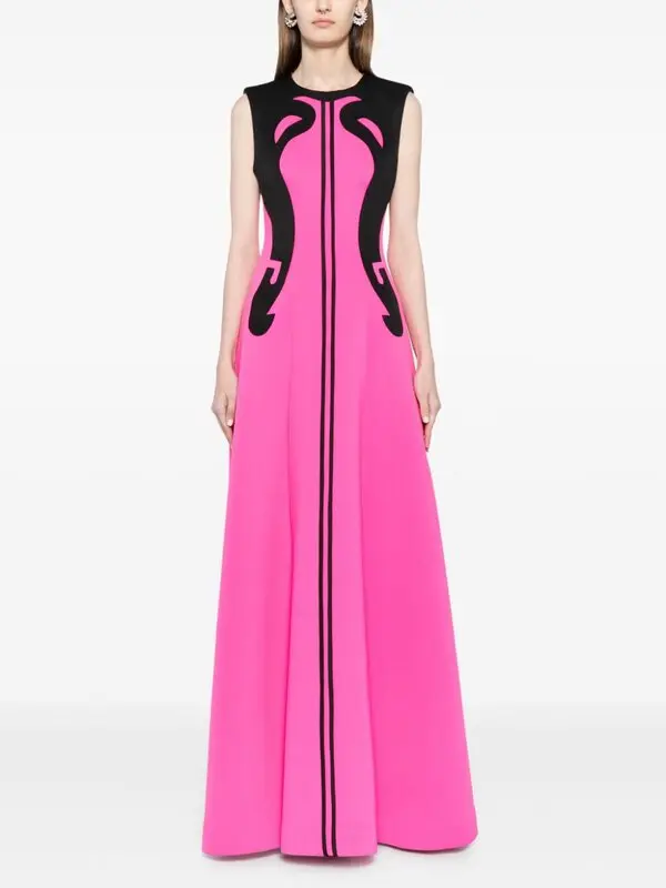 SAIID KOBEISY Panelled Neoprene Gown - Pink
