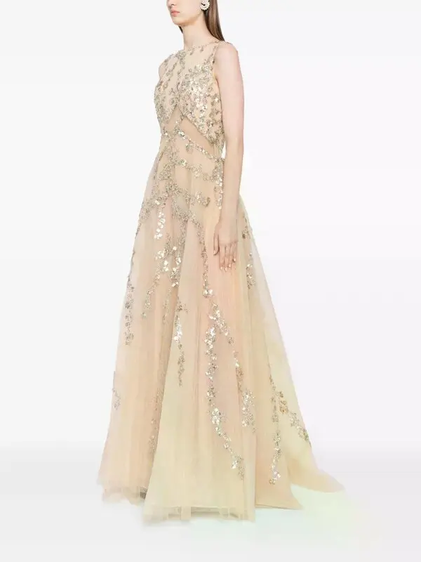 SAIID KOBEISY Sequin-embellished Tulle Gown