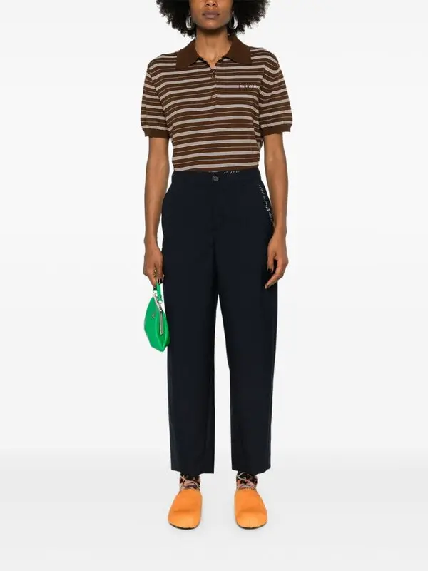 Marni Virgin Wool Tapered Trousers - Blue