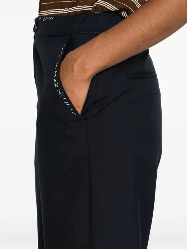 Marni Virgin Wool Tapered Trousers - Blue