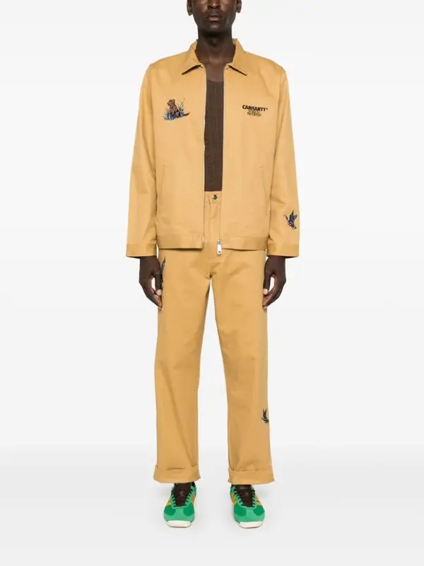 Carhartt Work In Progress Ducks-embroidered Straight-leg Trousers - Yellow