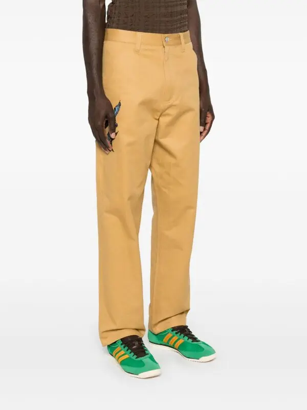 Carhartt Work In Progress Ducks-embroidered Straight-leg Trousers - Yellow