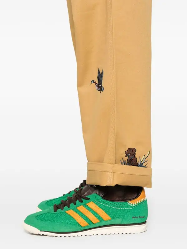 Carhartt Work In Progress Ducks-embroidered Straight-leg Trousers - Yellow