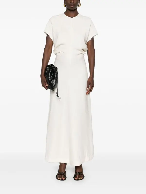 TOTEME Slouch Waist Crinkled Maxi Dress - Neutrals