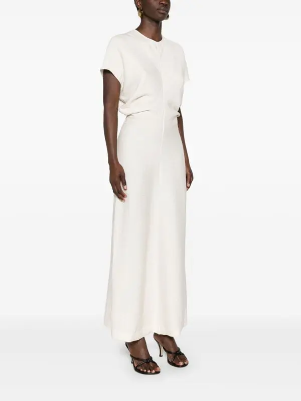 TOTEME Slouch Waist Crinkled Maxi Dress - Neutrals