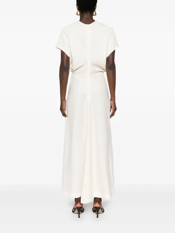 TOTEME Slouch Waist Crinkled Maxi Dress - Neutrals