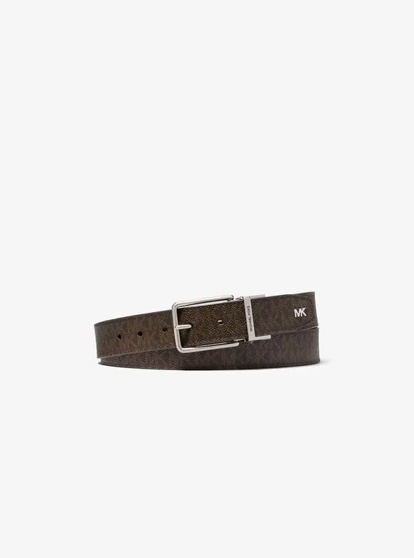 Michael Kors Reversible Logo And Leather Belt - Brown